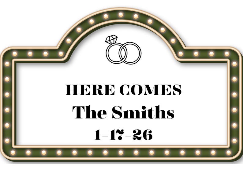 Editable Marquee Sign Canva Template | Wedding Welcome Sign ...