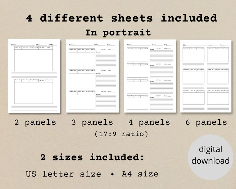 Downloadable and Printable Storyboard Templates for Film, Video and ...