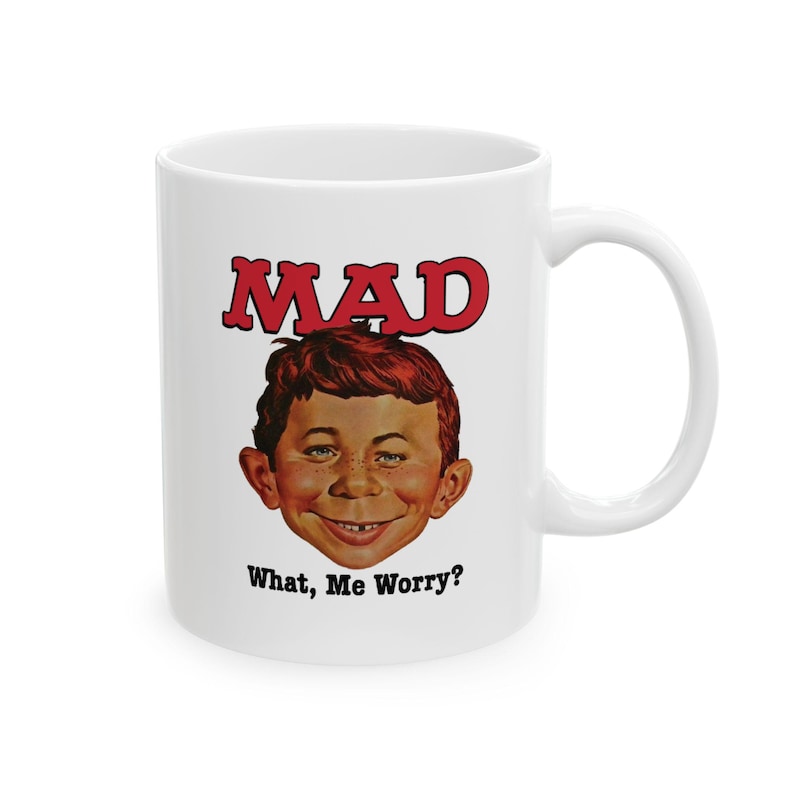 MAD Magazine Alfred E. Neuman - What, Me Worry? Ceramic Mug White 11oz ...