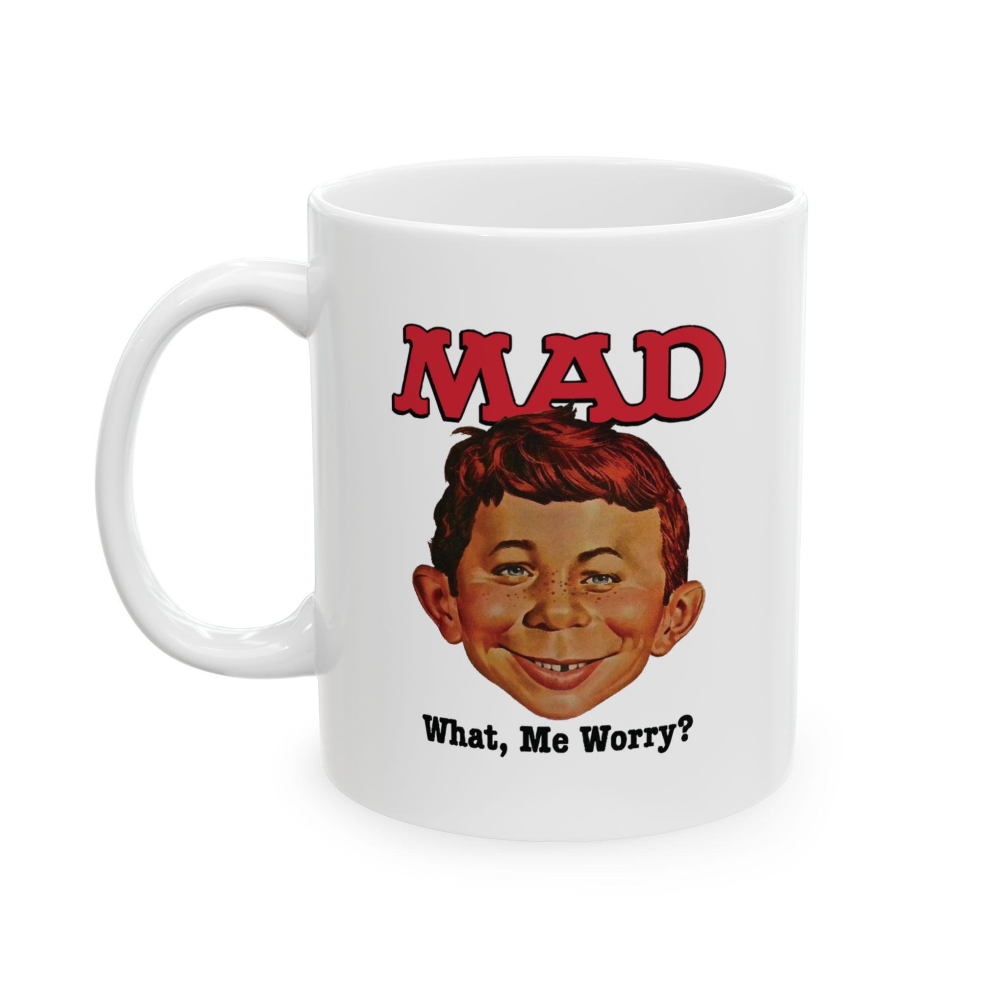 MAD Magazine Alfred E. Neuman - What, Me Worry? Ceramic Mug White 11oz ...