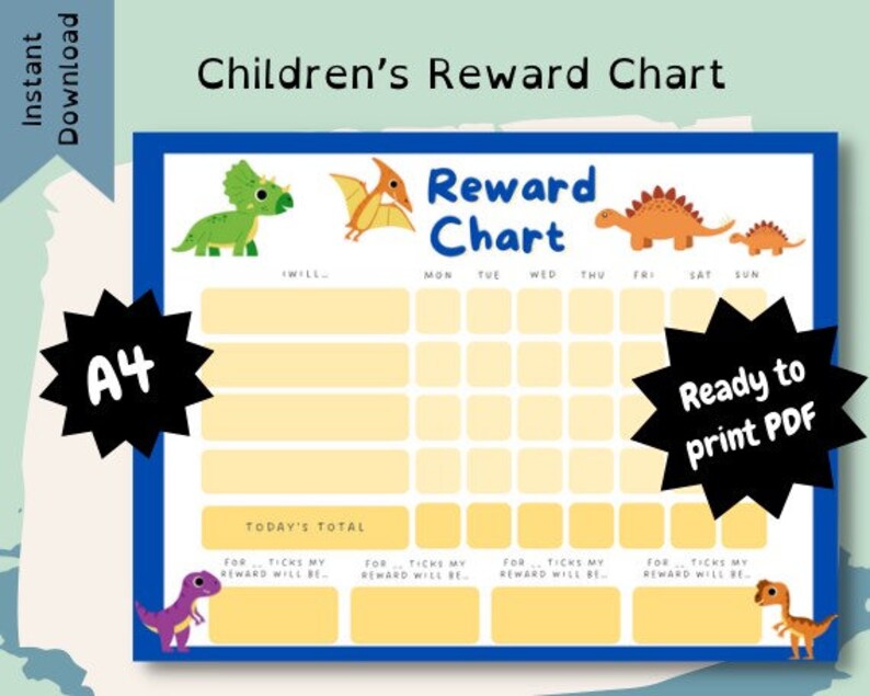 Dinosaur Reward Chart, Rewards, Good Behaviour, Positive Reinforcement ...