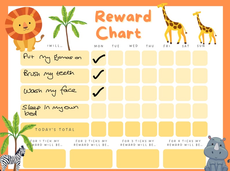 Animal Reward Chart, Rewards, Good Behaviour, Positive Reinforcement ...