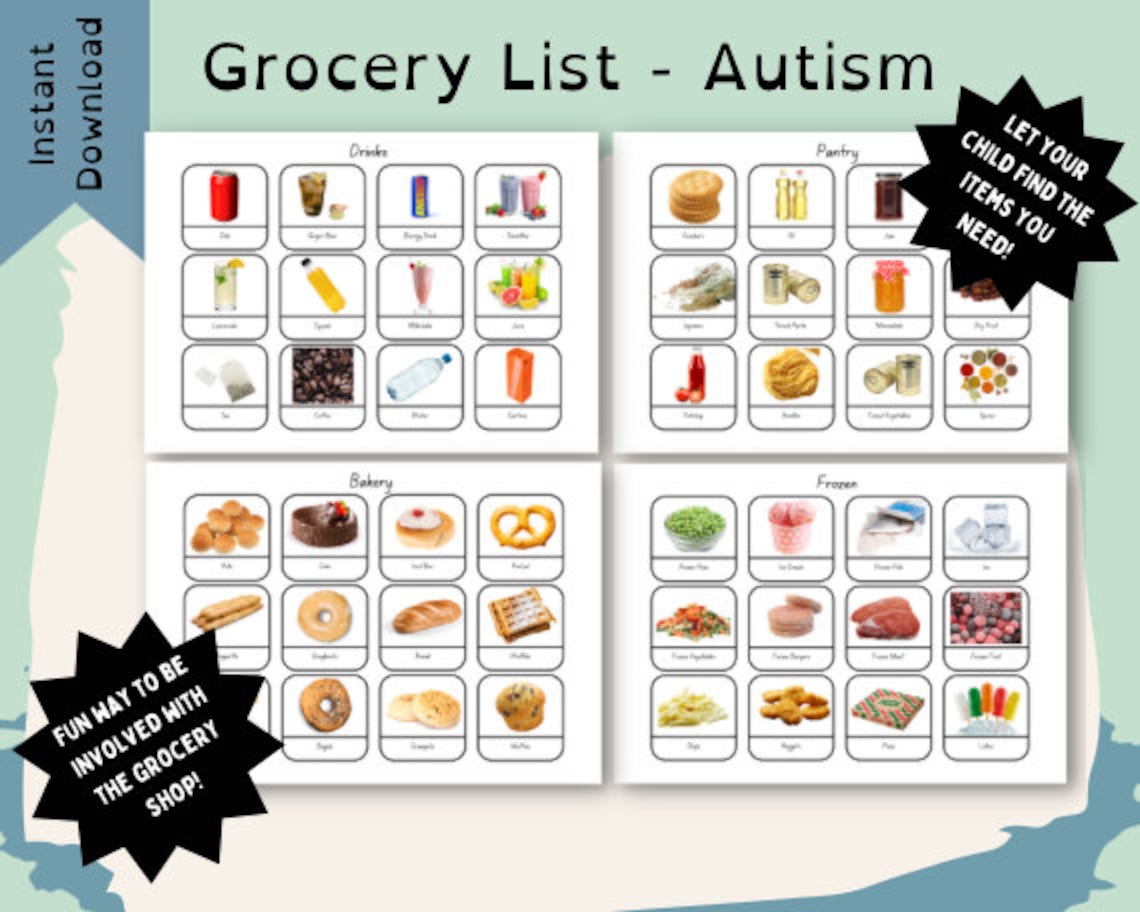 Printable Grocery List Template, Grocery Images, Grocery Shop Autism ...