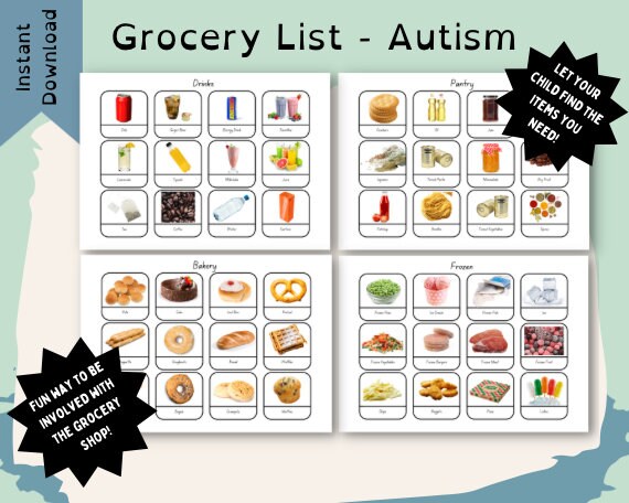 Printable Grocery List Template, Grocery Images, Grocery Shop Autism ...