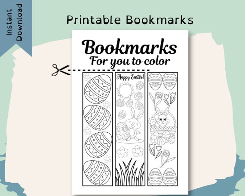 Printable Bookmarks Easter, Kids Craft, Color Your Own Bookmark ...