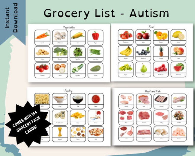 Printable Grocery List Template, Grocery Images, Grocery Shop Autism ...