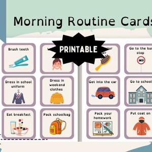 Morning Routine Cards- Morning Schedule, Morning Routine Chart, Autism ...