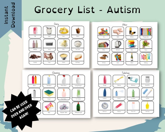 Printable Grocery List Template, Grocery Images, Grocery Shop Autism ...