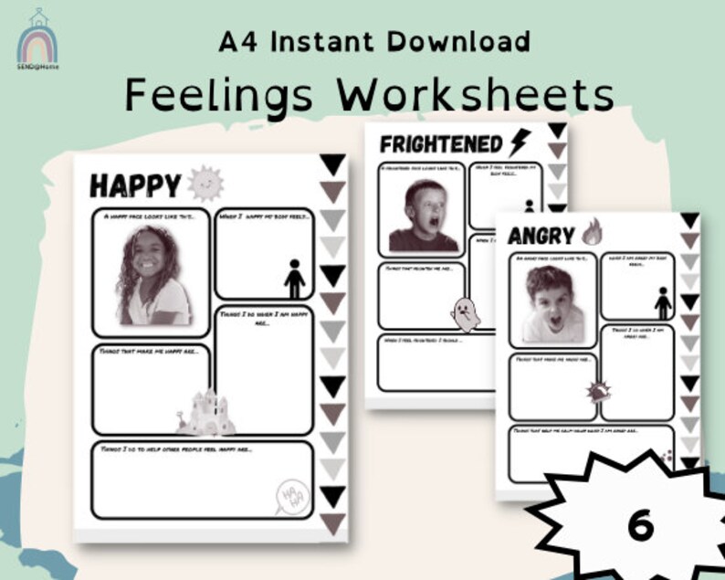 Kids Feelings Worksheets, Therapy Worksheets, Understanding Emotions ...