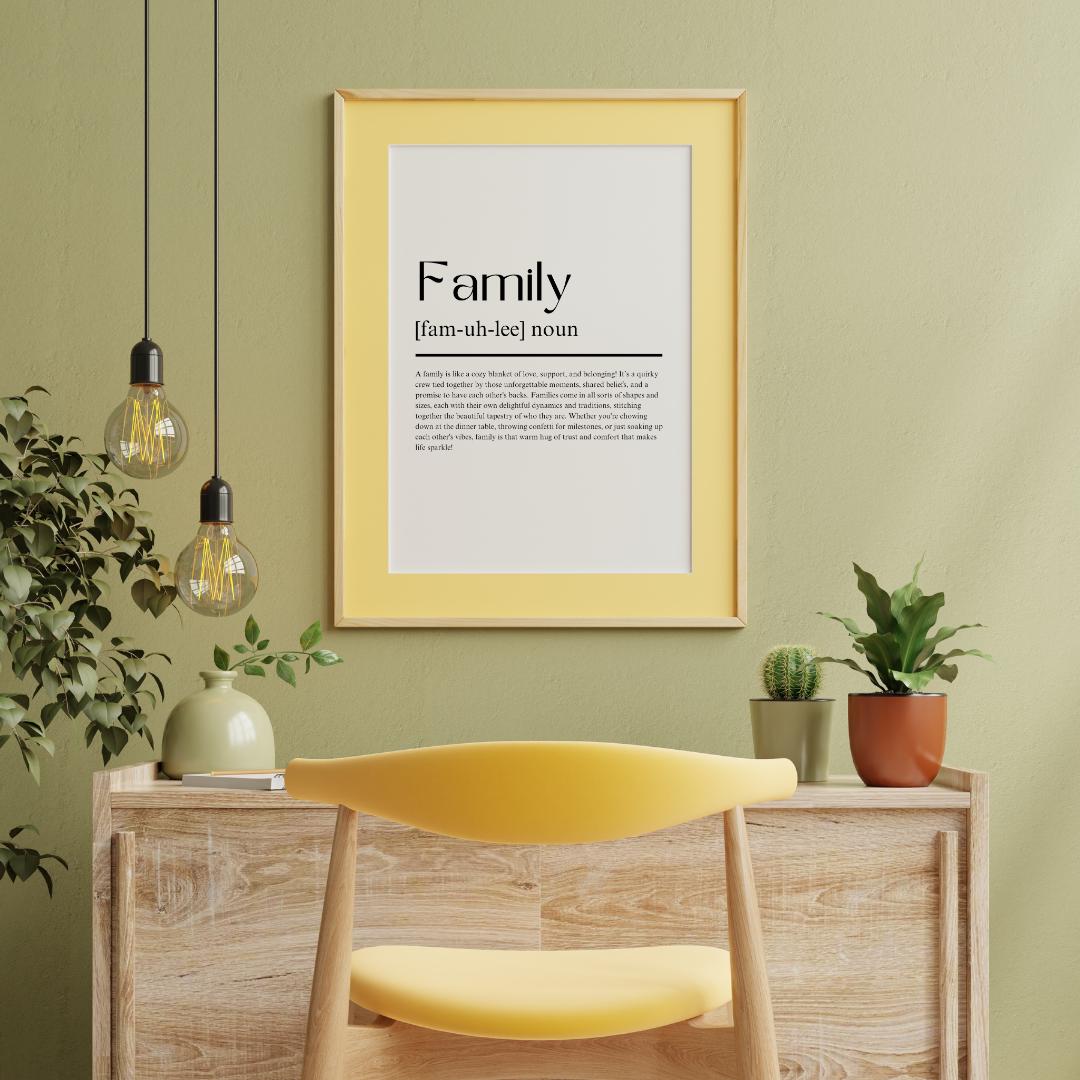 Family Definition Digital Download Poster A1-A4, Dictionary Style, Fun ...