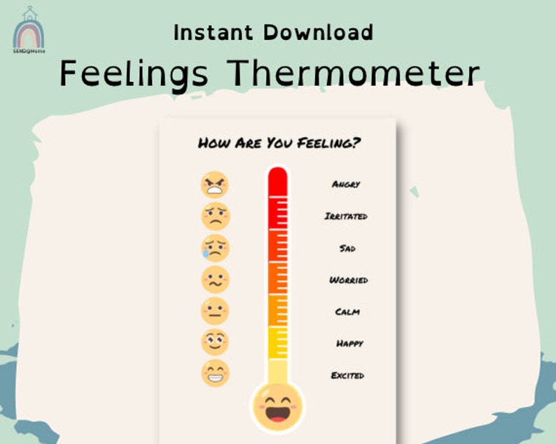 Feelings Thermometer, School Resource, Classroom Poster, Mental Health ...