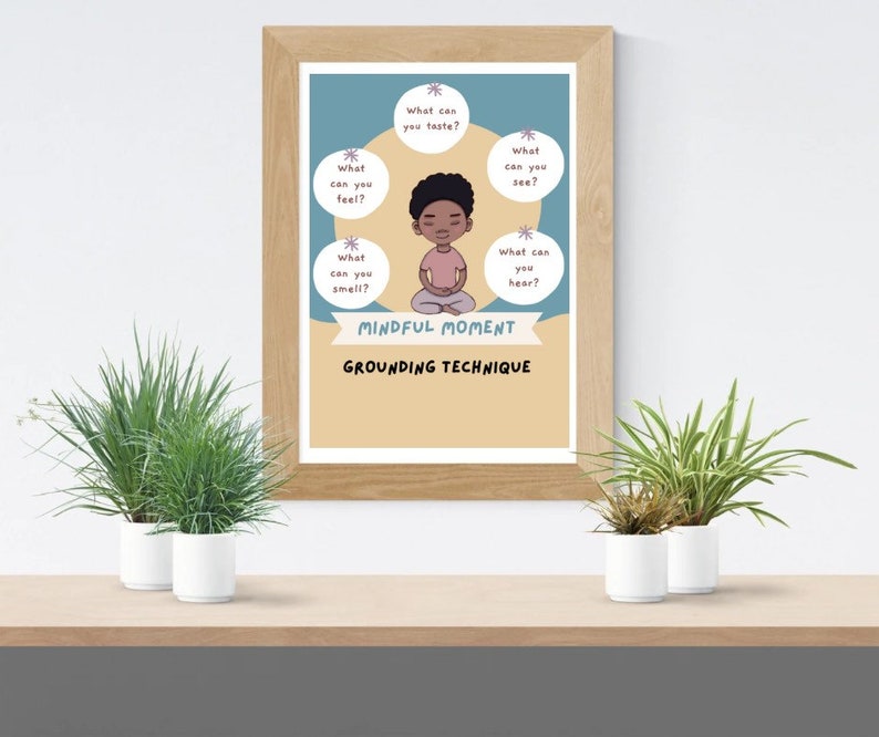 Grounding Technique Poster, Mental Health Digital Print, Regulation ...