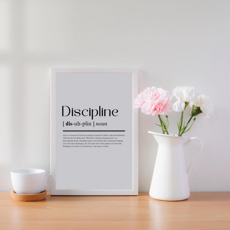 Discipline Definition Printable Wall Art Minimalist Digital Download ...