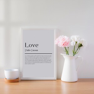 Love Definition Digital Download Poster A1-A4, Dictionary Style, Wall ...