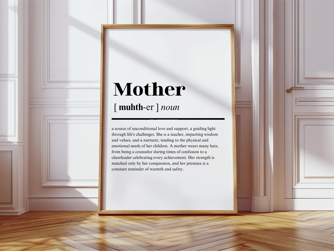 Mother Definition Print, Gifts for Mom, Gifts for Her, Printable Wall ...