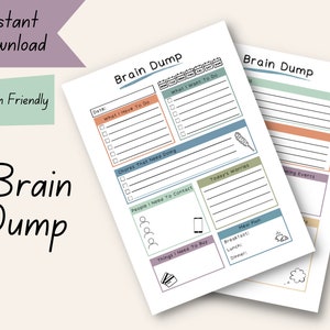 Brain Dump Template, Printable, to Do List Printable, ADHD Daily ...