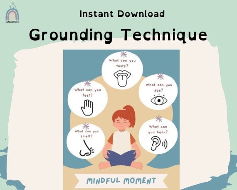 Mindful Activity Grounding Technique Poster Social Emotional - Etsy