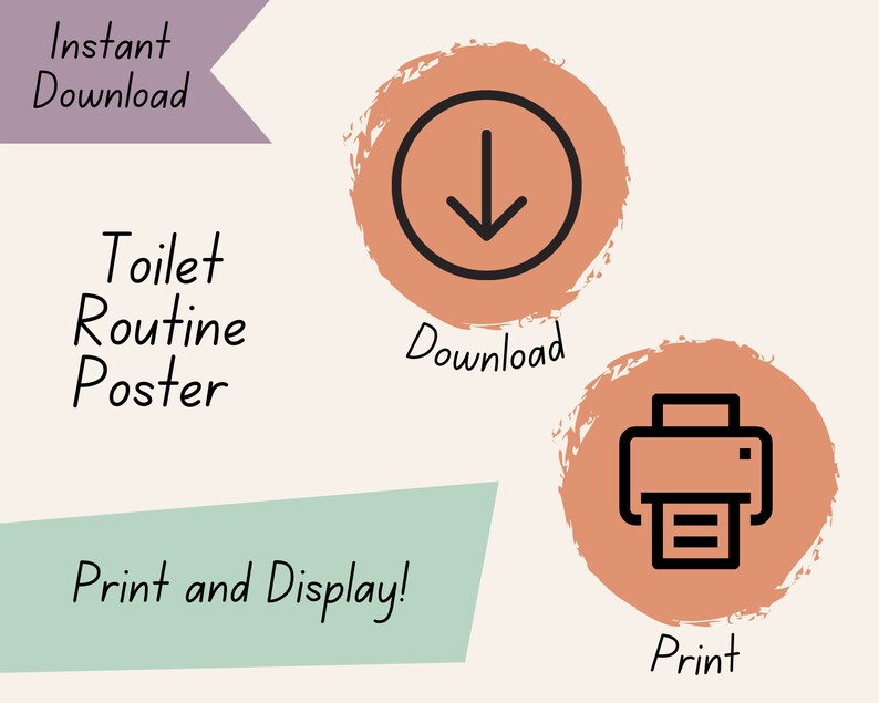 Toilet Training Poster, Potty Training, Printable Bathroom Routine ...