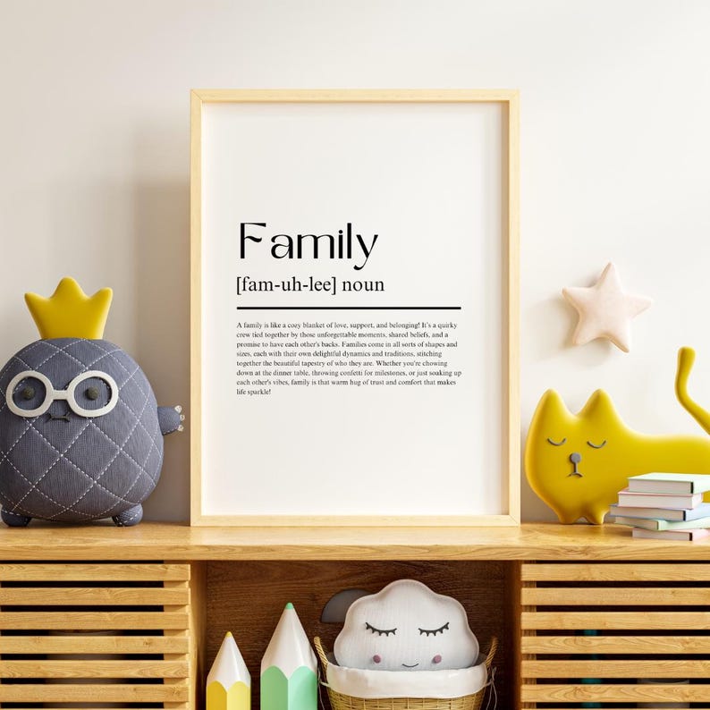 Family Definition Digital Download Poster A1-A4, Dictionary Style, Fun ...