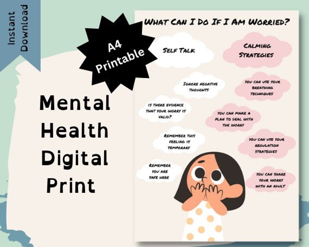 What Can I Do If I Am Worried Poster- Anxiety Help, Mental Health ...