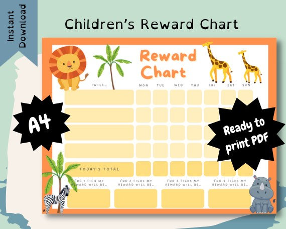 Animal Reward Chart, Rewards, Good Behaviour, Positive Reinforcement ...