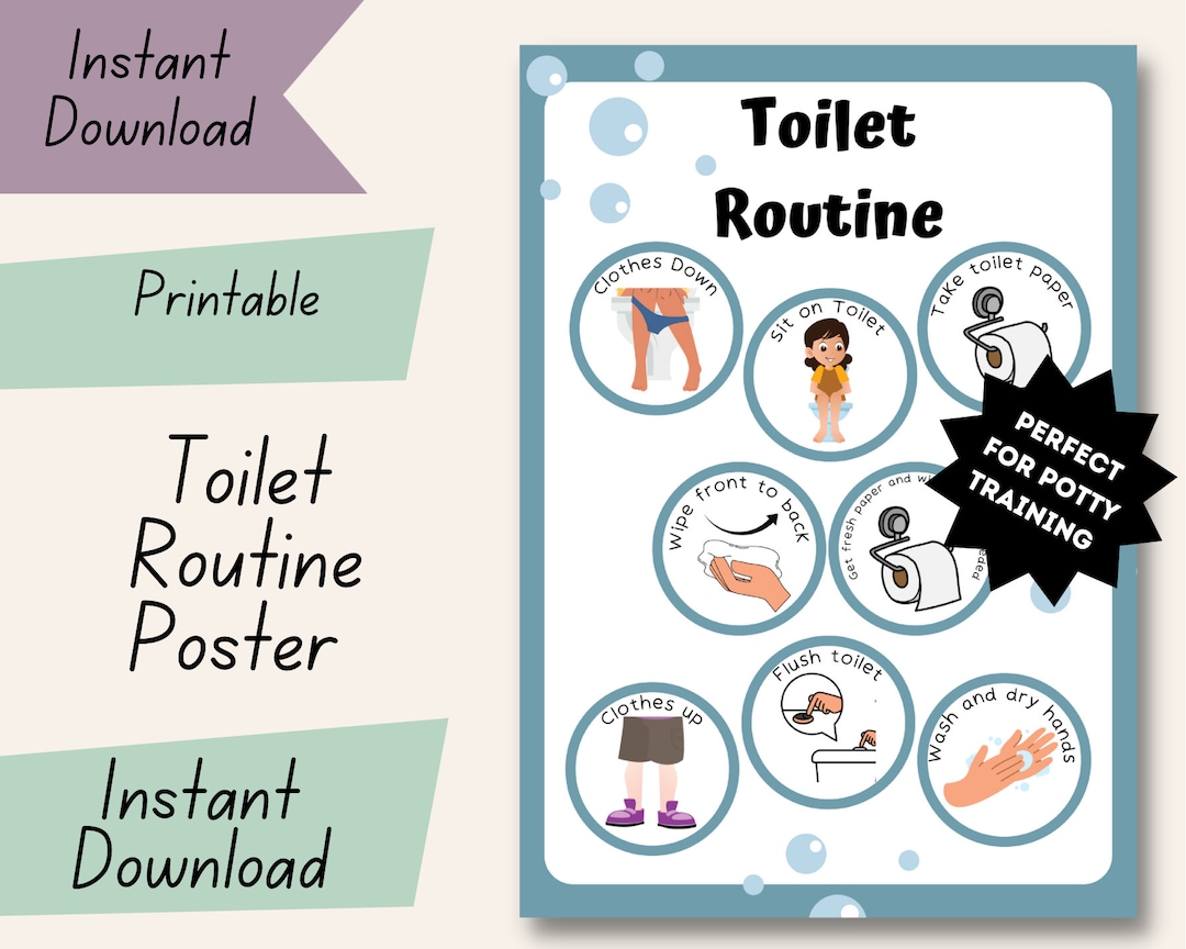Toilet Training Poster Potty Training Printable Bathroom - Etsy