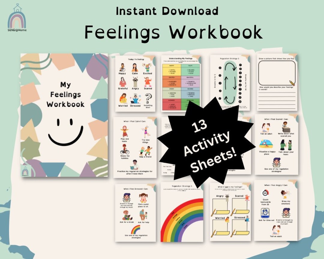 Emotions Worksheets, Feelings Worksheets, Autism Resources, Workbook ...