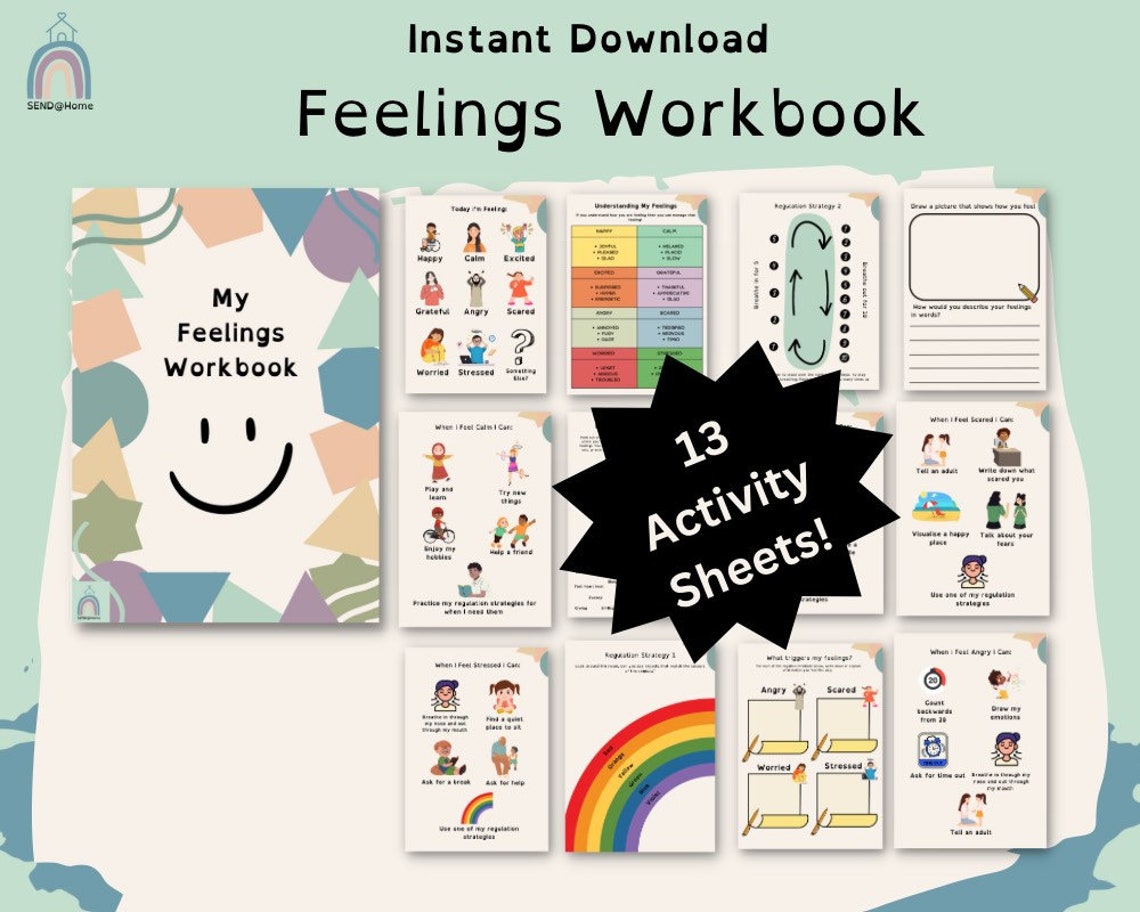 Emotions Worksheets, Feelings Worksheets, Autism Resources, Workbook ...