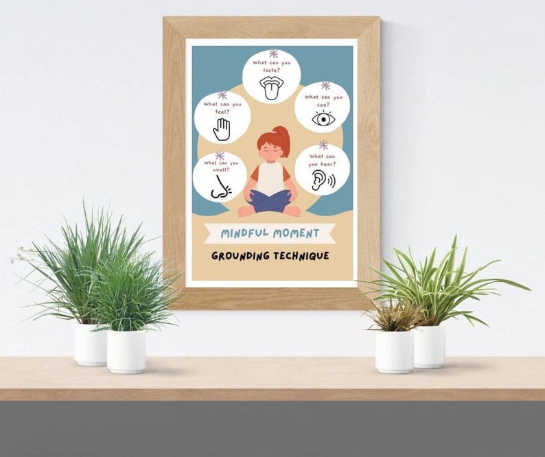 Mindful Activity, Grounding Technique Poster, Social Emotional Mental ...