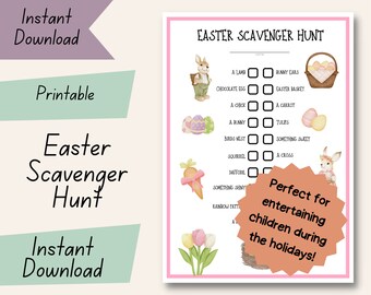 Easter Holiday Scavenger Hunt Game Digital Printable Download - Etsy