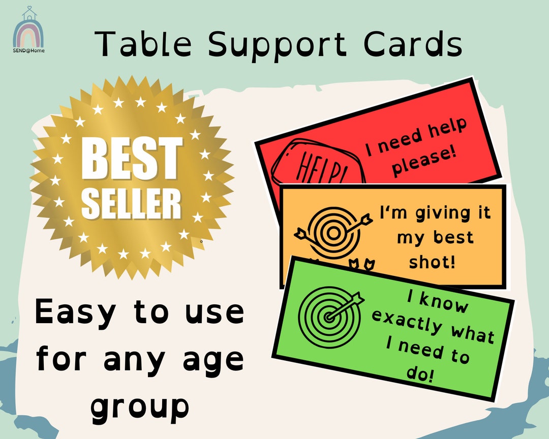 Table Support Cards, Help Cards, I Need Help!, Classroom Resource - Etsy