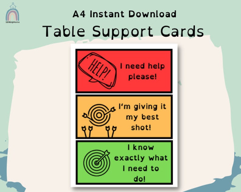Table Support Cards, Help Cards, I Need Help!, Classroom Resource - Etsy