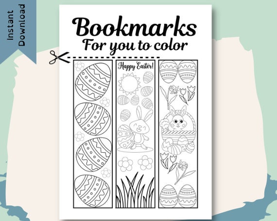 Printable Bookmarks Easter, Kids Craft, Color Your Own Bookmark ...