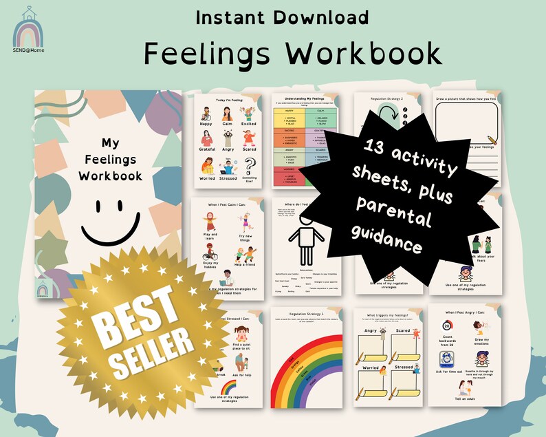 Emotions Worksheets, Feelings Worksheets, Autism Resources, Workbook ...