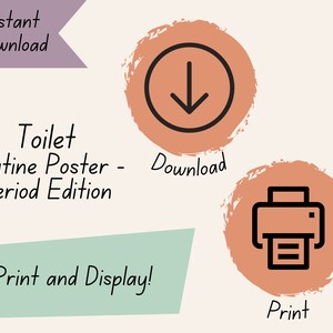 Period Poster, Printable Bathroom Routine for Girls, Toilet Routine ...