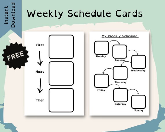 Weekly Schedule, Weekly Schedule for Autism, Weekly Schedule Planner ...