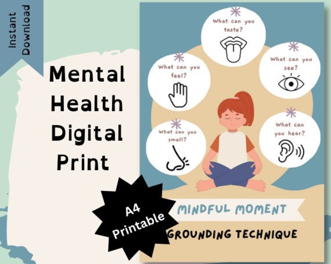Mindful Activity, Grounding Technique Poster, Social Emotional Mental ...