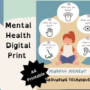 Mindful Activity, Grounding Technique Poster, Social Emotional Mental ...