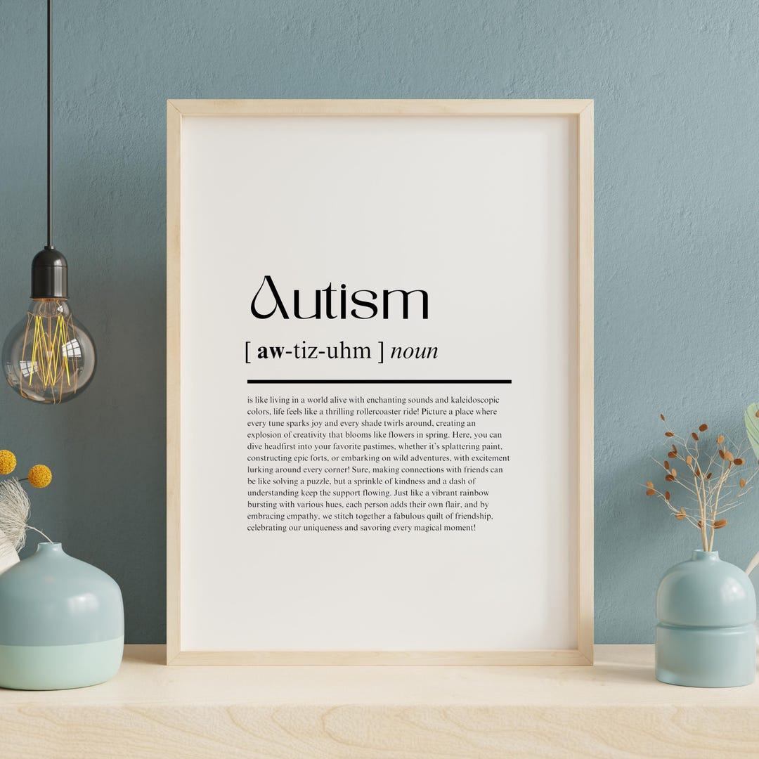 Autism Definition Digital Download Poster A1-A4, Dictionary Style, Fun ...