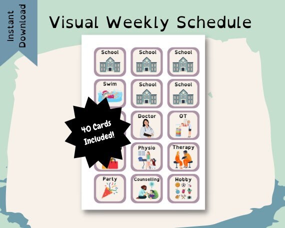 Weekly Schedule, Weekly Schedule for Autism, Weekly Schedule Planner ...