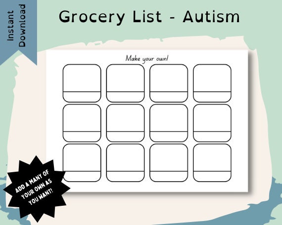 Printable Grocery List Template, Grocery Images, Grocery Shop Autism ...