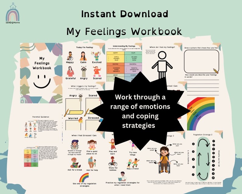 Emotions Worksheets, Feelings Worksheets, Autism Resources, Workbook ...