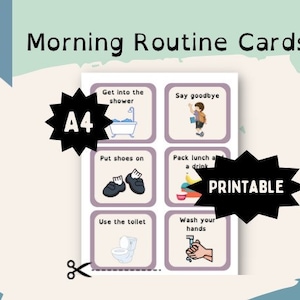Morning Routine Cards- Morning Schedule, Morning Routine Chart, Autism ...