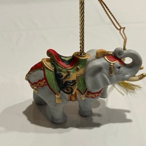 1989 Vintage LENOX Porcelain Elephant Carousel Hanging Christmas ...