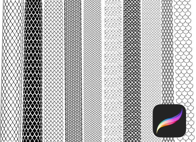 More Than 10 Scale Brushes for Procreate (BRUSH SNAKE SCALES) - Etsy