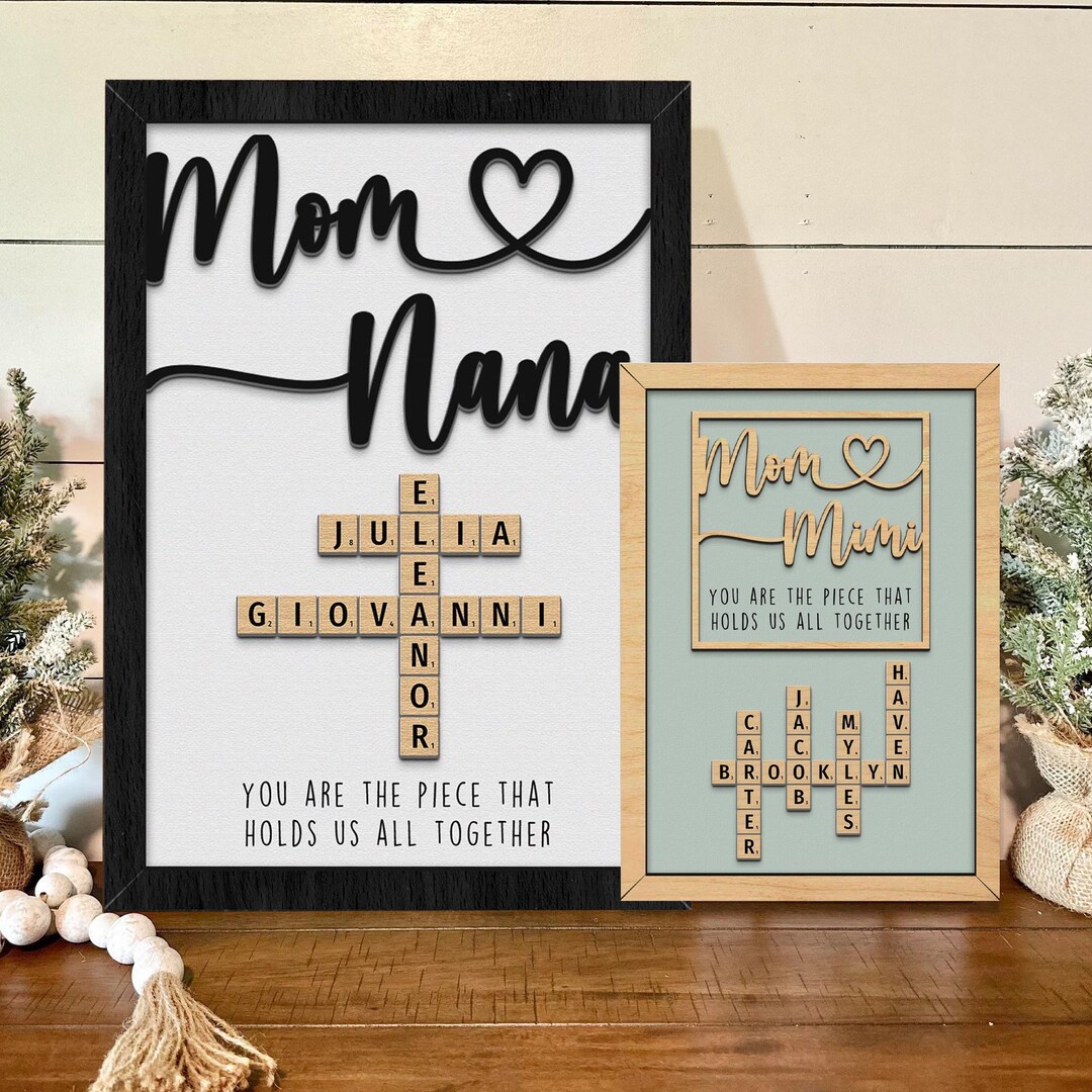 Personalized Crossword Puzzle Sign Grandma Gift Personalized Unique ...
