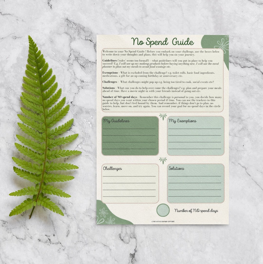 No Spend Guide No Spend Tracker Meal Planner No Spend Bundle Spending ...