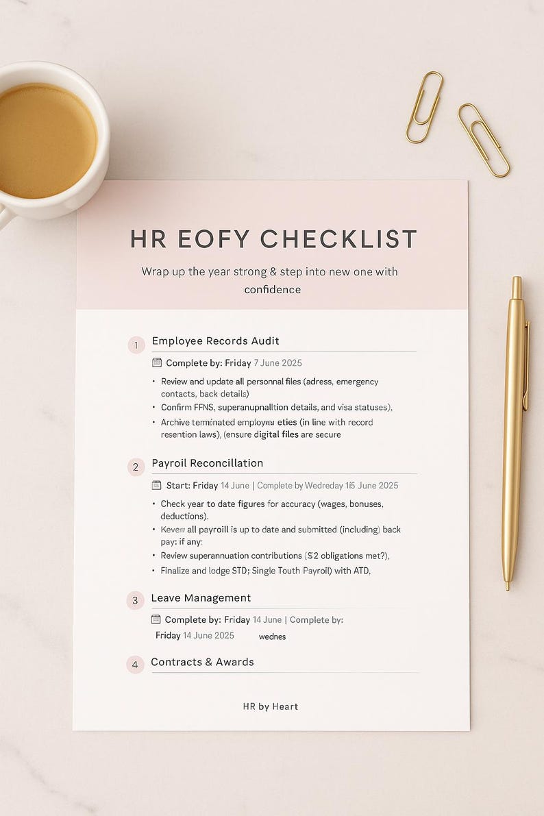 HR EOFY Checklist | End of Financial Year HR Guide | Employee File ...