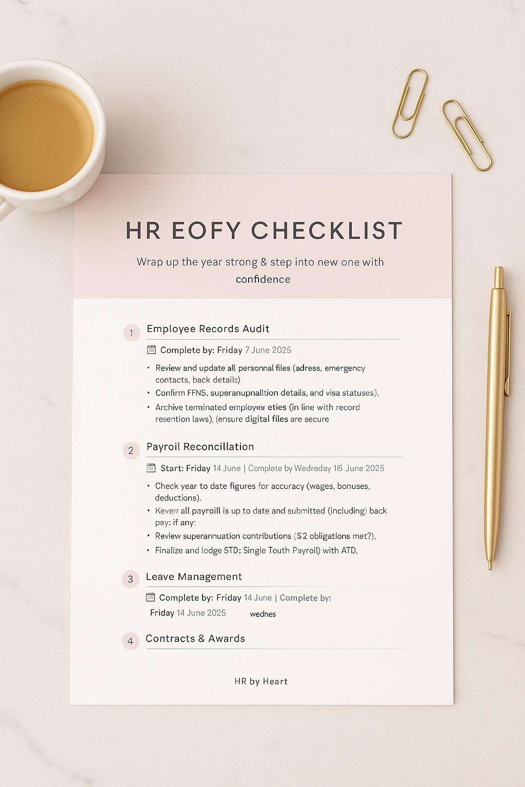 HR EOFY Checklist | End of Financial Year HR Guide | Employee File ...