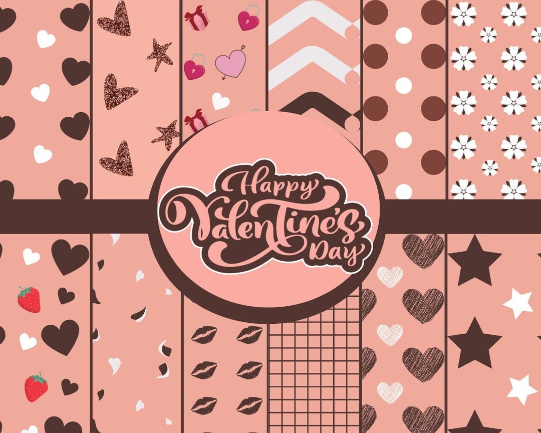 Valentine's Day Digital Paper Pack, Valentine's Day Scrapbook Papers ...